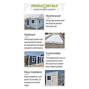 Foldable Prefab Tiny Home - Customizable Luxury Modular Shipping Container House, Insulated and Portable Expandable Design - High Cost Performance & Easy Installation in Multiple Styles