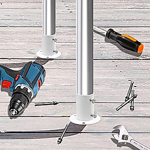 2Pcs Deck Flanges for Above Ground Pool Ladder Steps, Stainless Steel Flange Rod End Holder Deck Anchors Flange Cast, Pool Ladder Anchors Mounting Flanges Replacement Parts for 1.5" Pool Handrails