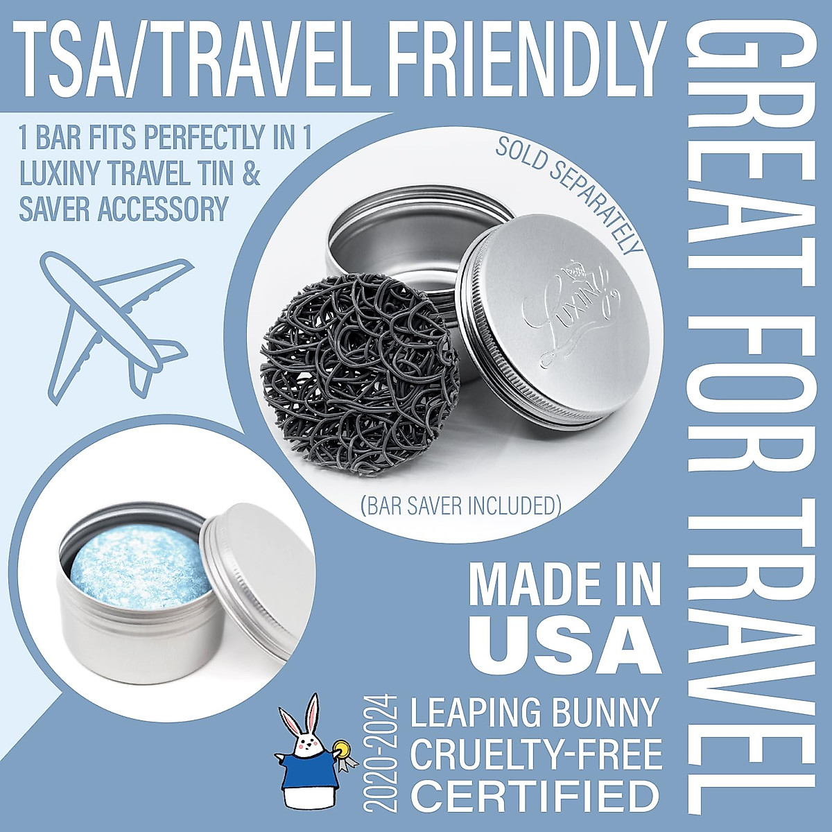 Luxiny Bay Rum Shampoo Bar are Vegan, Sulfate Free, and Made in USA. Our 3 in 1 Men's shampoo Bar is great for all Hair types. Get up to 60 Washes at Home or as a Travel Shampoo