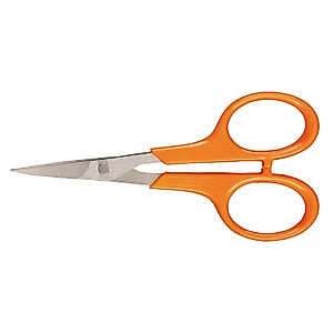 Fiskars Embroidery Curved, Length: 10 cm, For Right- and Left-handed Users, Stainless Steel Blade/Plastic Handles, Orange, Classic, 1005144