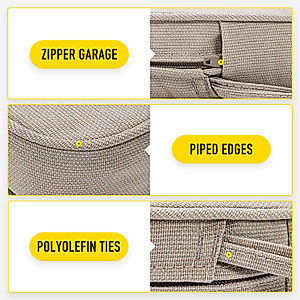 SUNROX Gel Memory Foam Chair Cushions, FadeShield Water-, Stain-Resistant Durable Reversible Seat Cushion Pads with Ties for Indoor/Outdoor Kitchen Dining Office 17"x16" Set of 6, Husk Birch