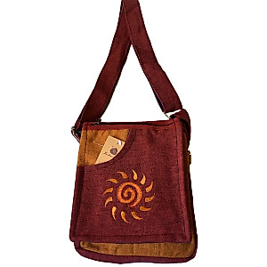 Unique Design Boho crossbody bag Hippie Bag Hiking Bag Festival Bag Travel Bag Passport Bag100% Cotton|100 VEGAN| FAIR TRADE | Handmade with Love.