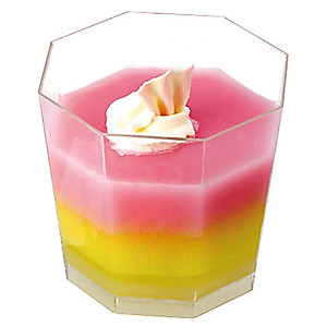 Foraineam 100 Pack 5.4 oz. Clear Plastic Dessert Cups with 100 Spoons Disposable Reusable Appetizer Cups Serving Bowl for Parties, Weddings and More