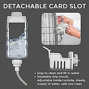 Vannon Dog Water Dispenser for Cage Leakproof Crate Water Bottle for Dogs & Rabbits Pet Auto Feeding Water Bottle Nozzle Diameter: 12mm, Top Fill, BPA Free