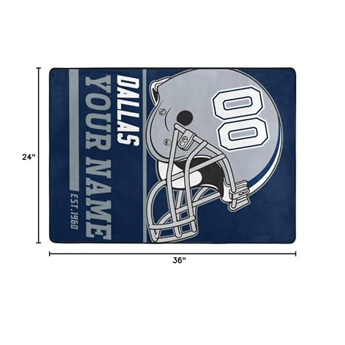 DFVHBC Dallas Custom Football Rug Add Any Name Number Personalized Welcome Decorative, Men Movement Rug