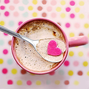 HISSF Heart Shaped Spoons, 18/10 Stainless Steel Spoon Set 4 Pack, 6.7 inches, Dessert Spoon, Ice Cream Spoons, for Tea, Cocktail, Sugar