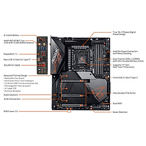 GIGABYTE Z590 AORUS Master (LGA 1200/Intel Z590/ATX/Triple M.2/PCIe 4.0/USB 3.2 Gen2X2 Type-C/Intel WiFi 6E/AQUANTIA 10GbE LAN/Gaming Motherboard)