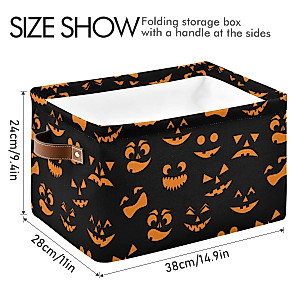 WELLDAY 1PCS Storage Basket Cute Halloween Large Foldable Storage Bin Cube Collapsible Organizer