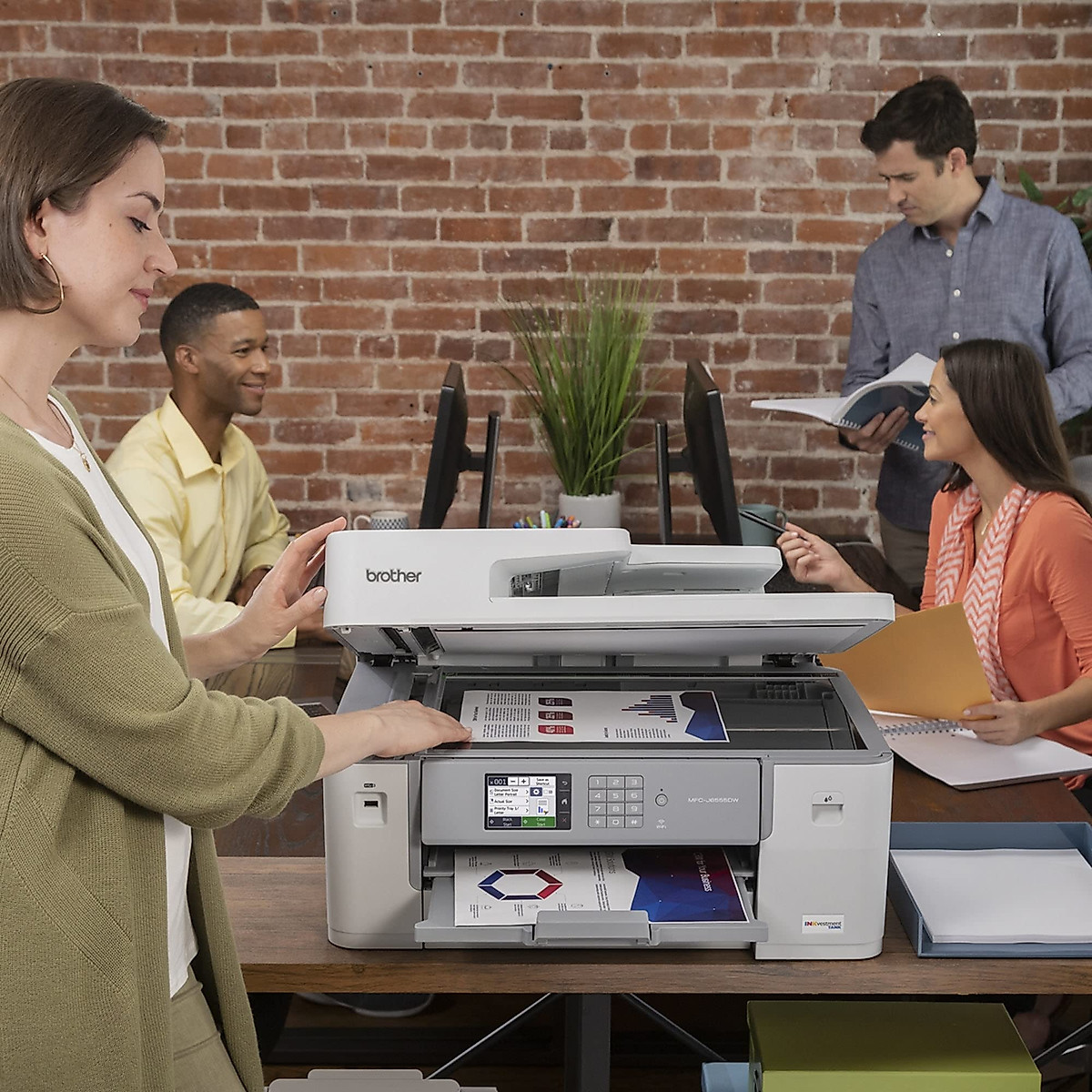 Brother MFC-J6555DW INKvestment Tank Color Inkjet All-In-One Printer with up to 1 Year of Ink In-box1 and 11” x 17” print, copy, scan, and fax capabilities