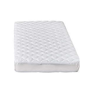 Waterproof Quilted RV Bunk Mattress Protector Pad for 30 x 75 Narrow Twin Camper Bed Padded Cot Size Matress Cover with Elastic Skirt White