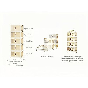 JECCICHY Foldable 16.6Gal x 4Tiers Plastic Storage Bins, Magnetic Large Double Doors, Stackable Storage Containers with Lids, Organizer Boxes for Livingroom, Closet etc.