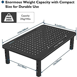 BONTEC 2 Pack Monitor Stand Riser, 3 Height Adjustable Monitor Stand with Pen Holder, Ergonomic Metal Laptop Stand with Cable Management, Great Computer Stand for Laptop, iMac, PC, Printer, 14.5 in