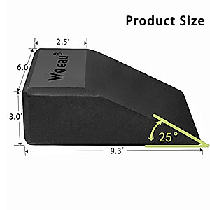 2 Pack Squat Wedge Blocks - Non Slip Professional Squat Ramp for Heel Elevated Squats Calf Raises Platform, for Men Women, Slant Board Trainer for Fitness, Squat, Pushup, Weightlifting, Yoga