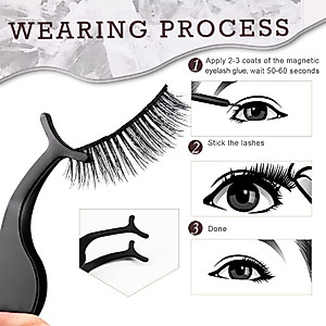 20 Kinds of 3D 5D Magnetic Eyelash Kit with Different Density, Magnetic Eyelashes with 4 Magnetic Eyelash Glue and 2 Tweezers, for Women and Girls Natural Look No Glue Needed