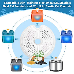 Cat Water Fountain Filters for 84oz/2.5L Stainless Steel Pet Fountain and 67oz/2.0L Plastic Cat Drinking Fountain, 4 Pack Pet Replacement Filters Set