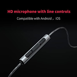 FiiO JadeAudio Headphone Earbuds Wired High Resolution Strong Bass Lossless 1DD for PC/Smartphones/Laptop with Mic JD3 (Silver)
