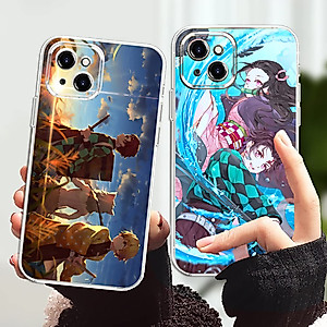 Samsung Galaxy Note 20 Ultra Case Demon -Slayer Anime Design [with Vision Keychain and 50pcs Stickers] Cartoon Transparent Soft Silicona Case for Samsung Galaxy Note 20 Ultra