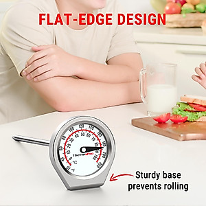 ThermoPro Dial Instant Read Meat Thermometer for Cooking, Grill Food Thermometer with Glass Lens, Portable Kitchen Thermometer with 5'' Stainless Steel Probe for Liquid, Steak, Turkey Temp Checking