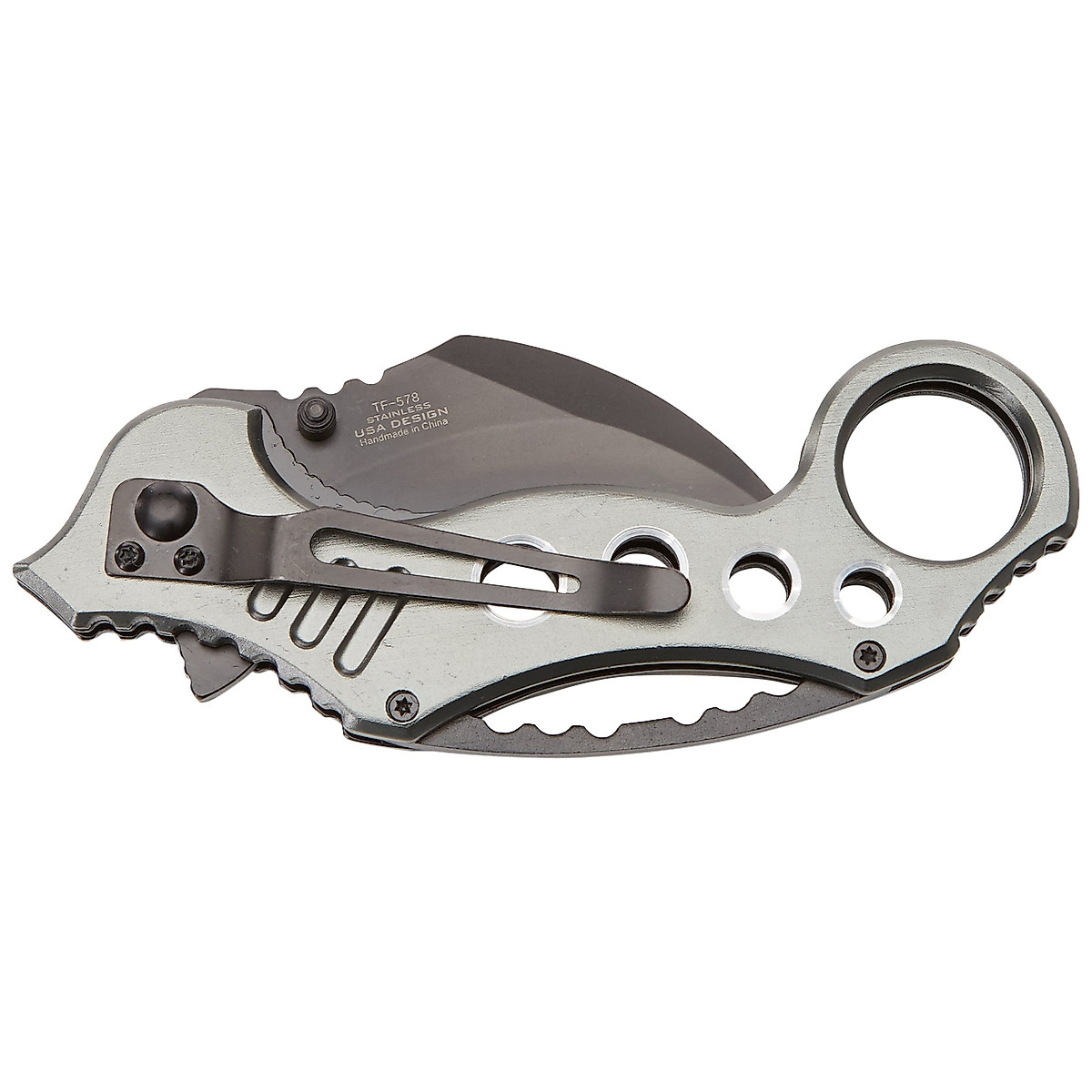 Tac Force TF-578GY Tactical Folding Knife, 5.25-Inch Closed,Grey