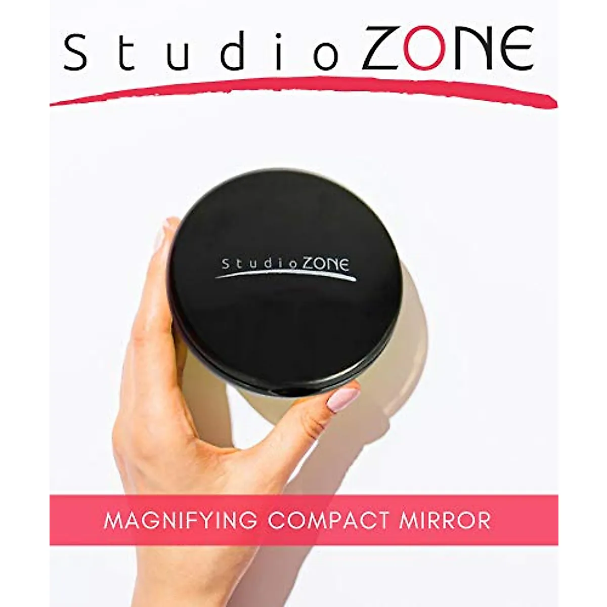 StudioZONE Best Compact Mirror - 10X Magnifying Makeup Mirror - Perfect for Purses - Travel - 2-Sided with 10X Magnifying Mirror and 1x Mirror - ClassZ Compact Mirror - 4 Inch Diameter