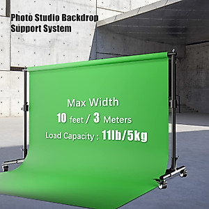 ALINBIN Backdrop Stand on Wheels 10x7ft(WxH) Photo Studio Adjustable Backdrop Stand for Parties Background Support Kit with 6 Crossbars 4 Backdrop Clamps for Paties Wedding Events Decoration