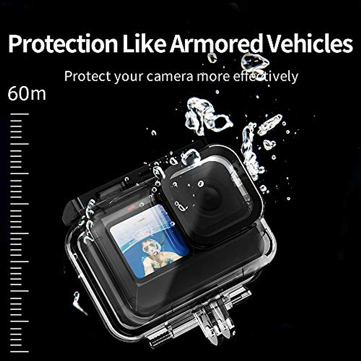 TELESIN Waterproof Case for GoPro Hero 11 Hero 10 Hero 9 Black, Underwater Dive Case Housing Shell Supports 60M/196FT Deep Diving Scuba Snorkeling with Bracket Screw Go Pro 10 9 Accessories