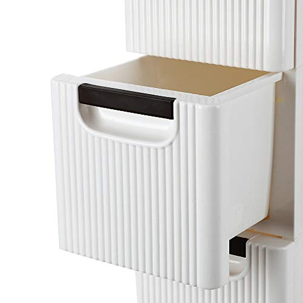 Dresser Storage Drawer Units Narrow Rolling Storage Cabinet Plastic Drawer Storage Cart on Wheels,Standing Shelf Units for Bathroom Bedroom Office Kitchen Living Room (White-3-Tire with Wheels)