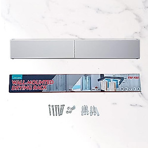 EWODE Clothes Drying Rack Wall Mounted, Collapsible Retractable Laundry Drying Rack, 60 lbs Capacity, 13,1 Linear Ft, 31,5" Width (White)