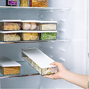 Set of 2 Pcs Clear Plastic Pasta Storage Containers with Lid, Rectangular Spaghetti Storage Containers, for Kitchen Pantry Organization