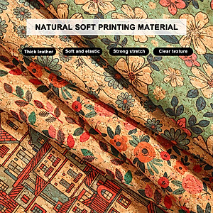 Cork Fabric Sheet 23" x 53" (60x135cm) - Wood Grain Leather Fabric Bundle for Wallets Bags Shoes - DIY Craft Project Patchwork