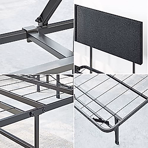 ZINUS SmartBase Mattress Foundation with Upholstered Headboard, 14 Inch Metal Platform Bed Frame, No Box Spring Needed, Sturdy Steel Frame, Adjustable Headboard Height, California King