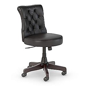 Bush Business Furniture Arden Lane Mid Back Tufted Office Chair, Black Leather