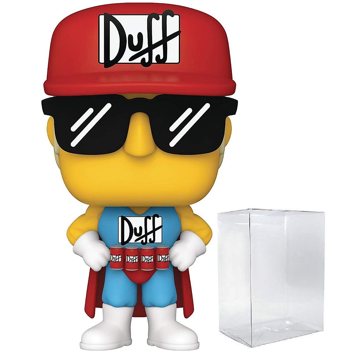 POP The Simpsons - Duffman Funko Pop! Vinyl Figure (Bundled with Compatible Pop Box Protector Case), Multicolored, 3.75 inches