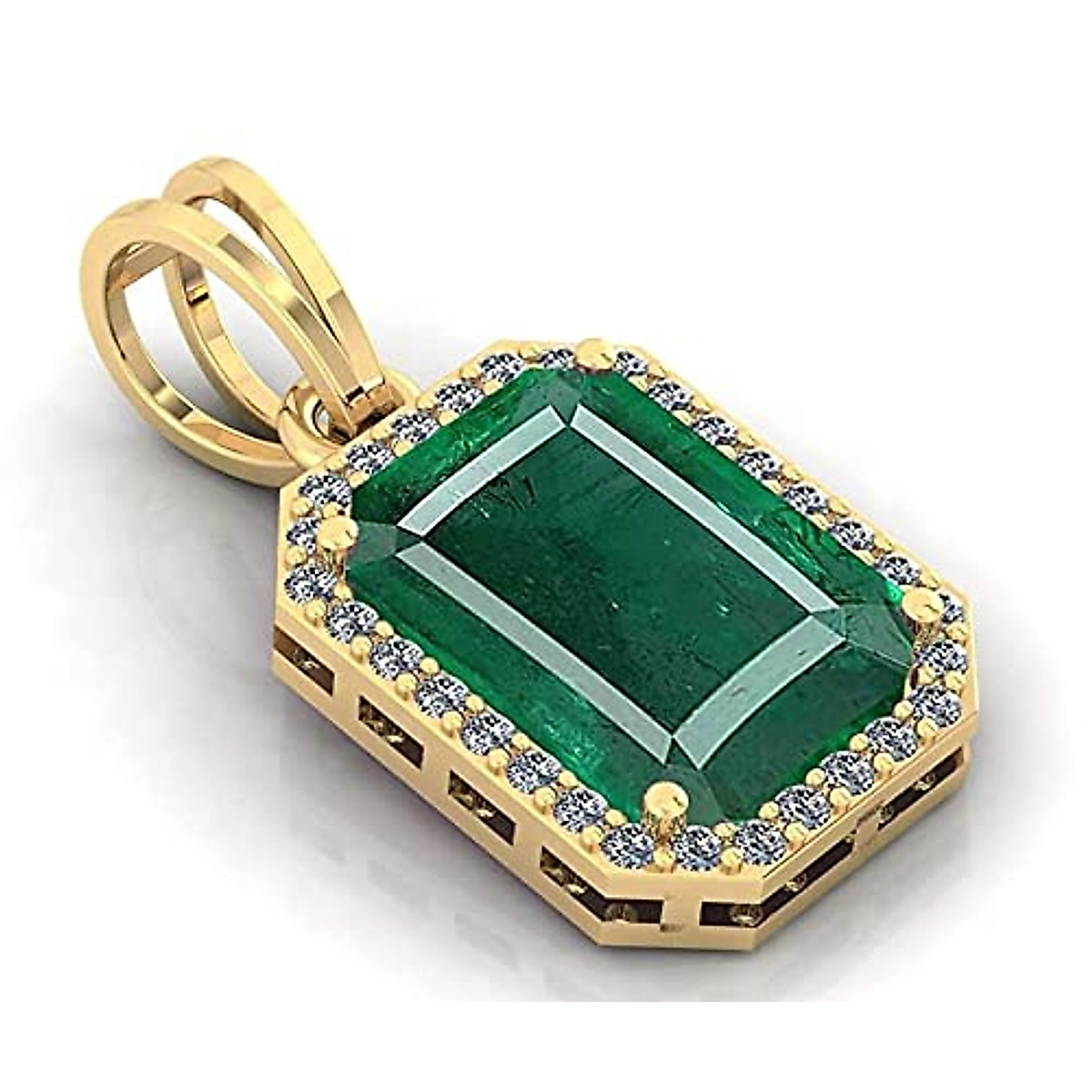 LMDPRAJAPATIS Lab Certified simuleted 10X15MM Zambian Emerald Panna Jwelery Pendant for 22k Gold Plated