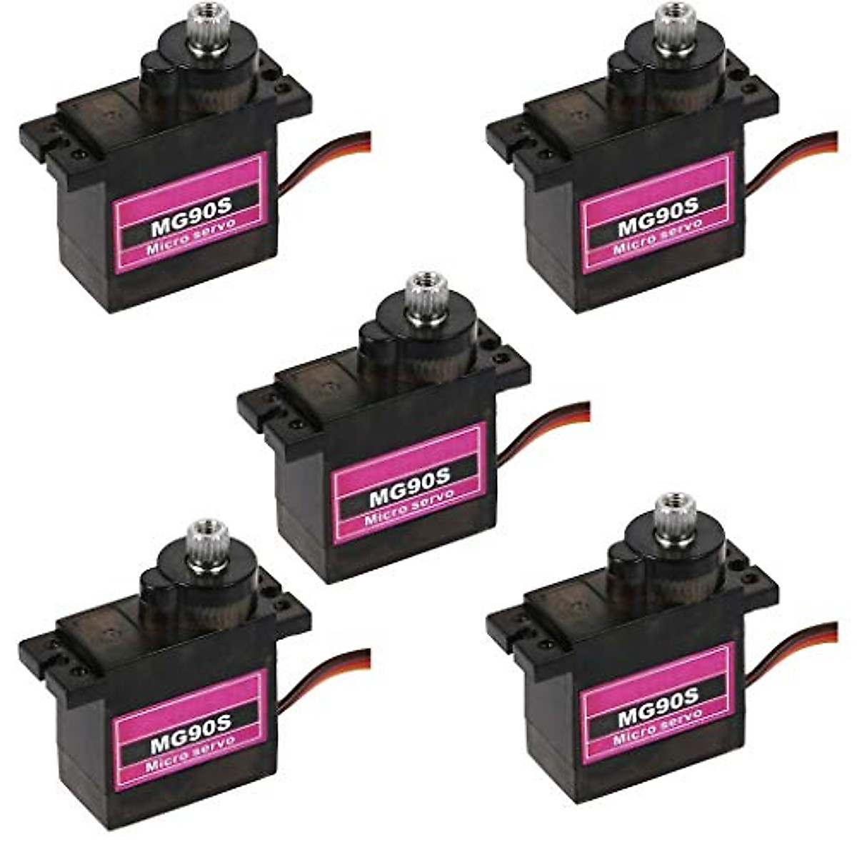 Muised Drone kit Rc Tool Kit Rc Accessories and Parts 5PCs MG90S Micro Metal Gear 9g Servo for RC Plane Helicopter Boat Car 4.8V- 6V Flying Accessories Travel Mini Drone Accessories