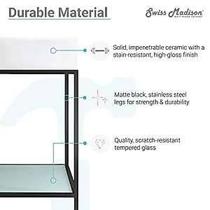 Swiss Madison Well Made Forever Pierre 24 Single, Freestanding, Matte Black Metal Frame Bathroom Vanity