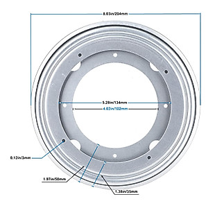 Dailydanny Lazy Susan Round Turntable Bearing - 5/16 Thick, Heavy Duty Ball Bearing Hardware Mechanism 2 Pack (8 inch（700lb Capacity）)