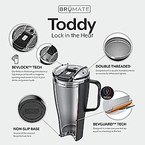 BrüMate Toddy XL - 32oz 100% Leak Proof Insulated Coffee Mug with Handle & Lid - Stainless Steel Coffee Travel Mug - Double Walled Coffee Cup (Ice White)