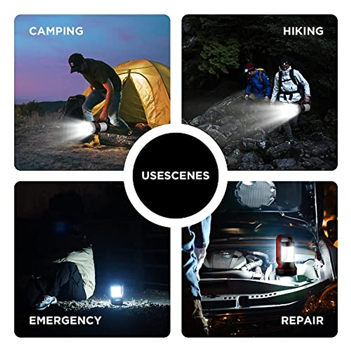 Decovolt Rechargeable Spotlight Super Bright 12000 Lumen LED Flashlight Handheld Spotlight 10000mAh Long Lasting Large Flashlight Searchlight for Camping Outdoor Hunting Emergency as Gift