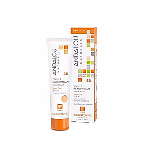 Andalou Naturals Vitamin C BB Beauty Balm Sheer Tint SPF 30, 2-in-1 BB Cream & Face Sunscreen with Broad Spectrum Protection, Mineral Sunscreen with Non-Nano Zinc Oxide, 2 Fl Oz