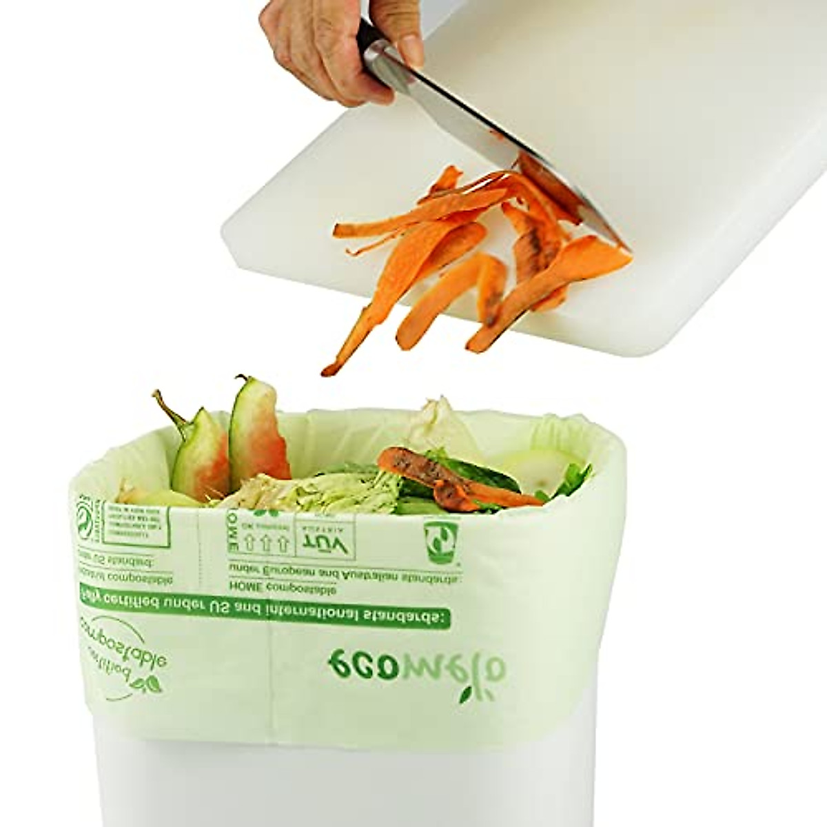 ecomelo Compostable Trash Bags, 3 Gallon/11.35 Liter, 100 count, Extra thick 0.71 Mils, Kitchen Food Scrap/Organic Waste Bags certified Biodegradable BPI ASTM D6400, HOME Compostable EN13432 & AS5810