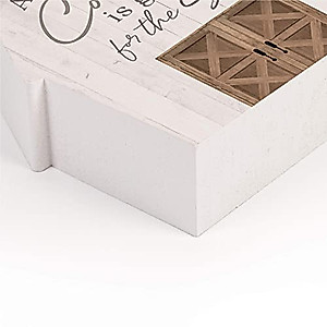 P. Graham Dunn Country is Good for Soul Barn Brown 3.5 x 3.25 Pine Wood Tabletop Shape Sign