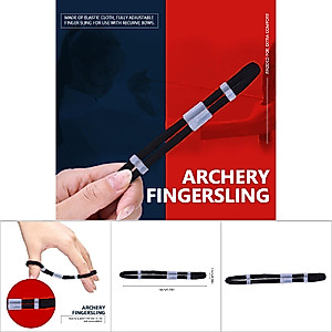 Archery Bow Slings, Archery Fingersling Recurve Bow Fingersling Shooting Fingersling Archery Finger Comfortable Wear Resistant for Recurve Bow(Black,L)
