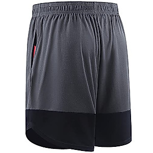 NELEUS Men's 2 in 1 Running Shorts with Liner,Dry Fit Mesh Gym Workout Shorts with Pockets,3 Pack,6094,Black/Grey/White,L