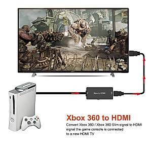 ZUZONG Xbox 360 to HDMI Converter, HD Link Cable for Xbox 360, Xbox 360 to HDMI Support 720P, Compatible with Xbox 360 and Xbox 360 Slim.