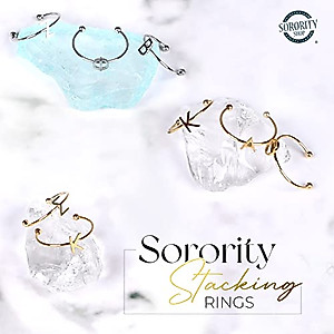 Sorority Shop Zeta Phi Beta Stacking Ring Set - Adjustable Rings, Stainless Steel Design