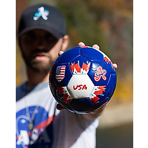 USA Soccer Ball World Cup 2022, Mini Size 2 Skills Ball, Leather Game Ball, Indoor & Outdoor, Kids, Adults, Collector & Game Quality…