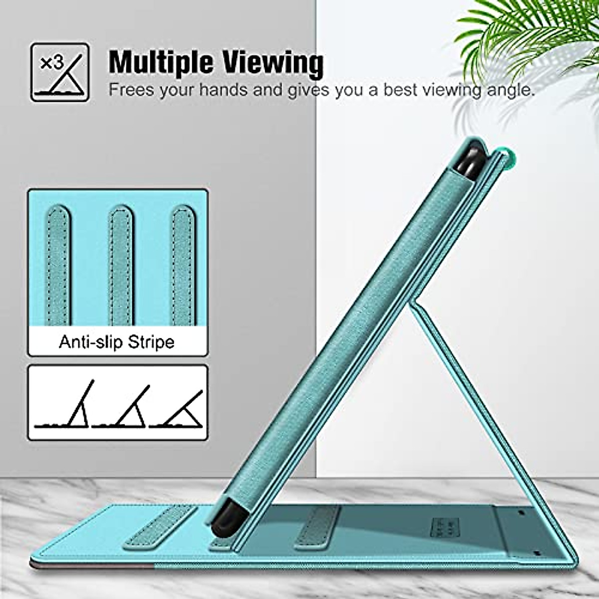 Fintie Case for All-New Amazon Fire HD 10 and Fire HD 10 Plus Tablet (Only Compatible with 11th Generation 2021 Release) - [Multi-Angle] Stand Cover with Pocket Auto Wake/Sleep, Turquoise