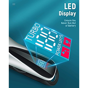 SUPRENT Hair Clippers for Men,All-Steel Self-Sharp Blade Cordless Hair Clippers Set, Long Service Life and Low Noise Hair Trimmer, with LED Display Hair Cutting Kit for Family(Silver）