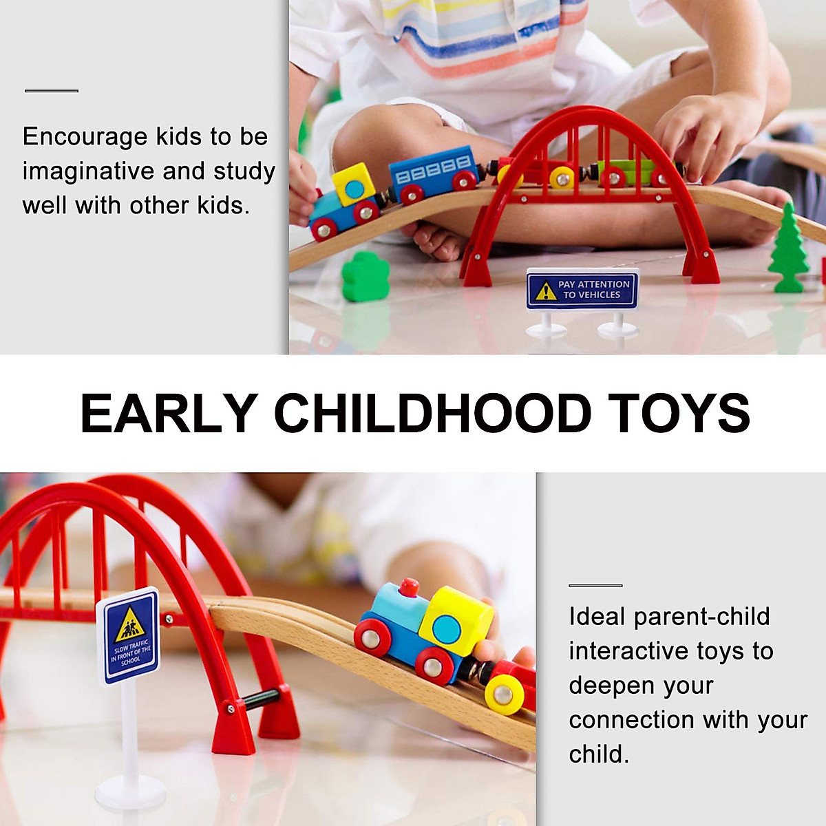 NUOBESTY 56pcs Kids Street Traffic Sign Toys Road Warning Sign Toy Models Children Pretend Play Traffic Barrier Signs Playset for Sand Table